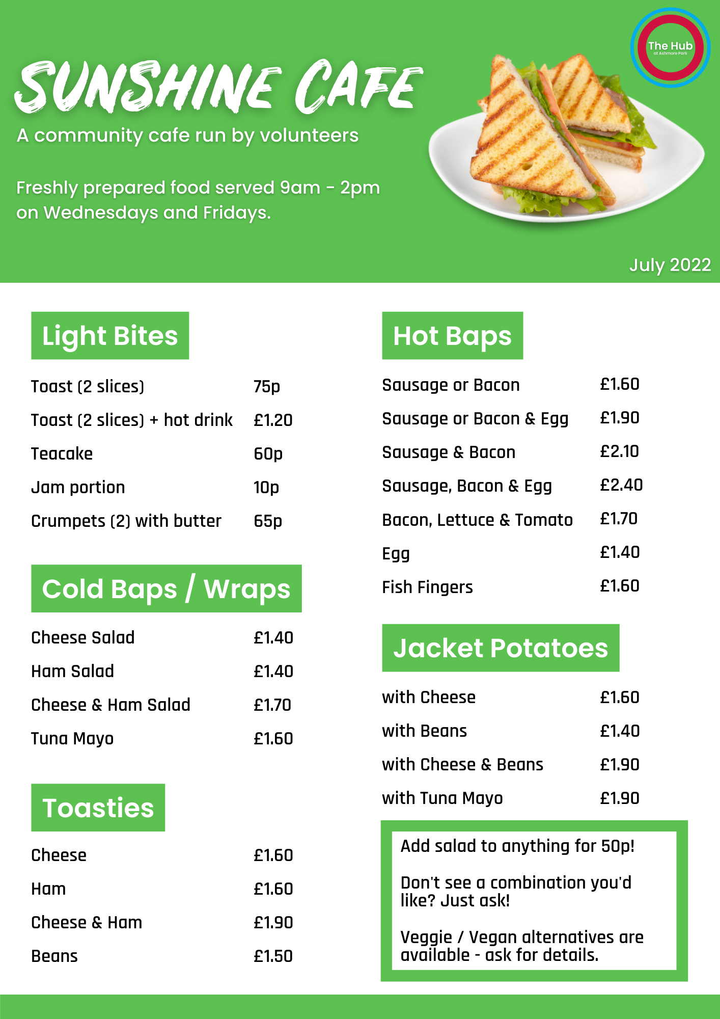 The Hub at Ashmore Park – Sunshine Cafe Menu2 (Aug 22) | The Hub at ...